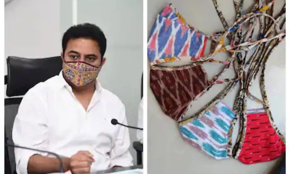 ఈ మాస్కుల ధర కేవలం రూ.20 మాత్రమే | Minister KTR Promoting weavers Masks ...
